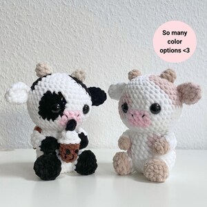 Baby Cow Crochet Pattern | Boba Cow | Cute Cow With Bubble Tea and ...