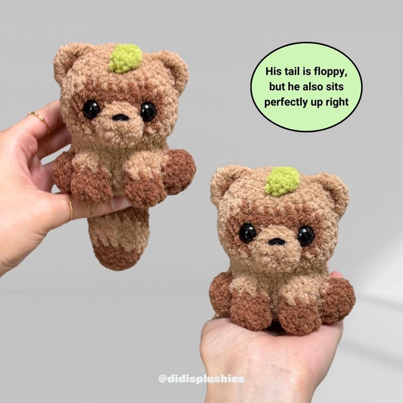 Low Sew Tanuki Crochet Pattern | Sitting Tanuki With Floppy Tail ...