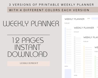 3 Versions of Enhanced Printable Daily Planner Template With 4 ...