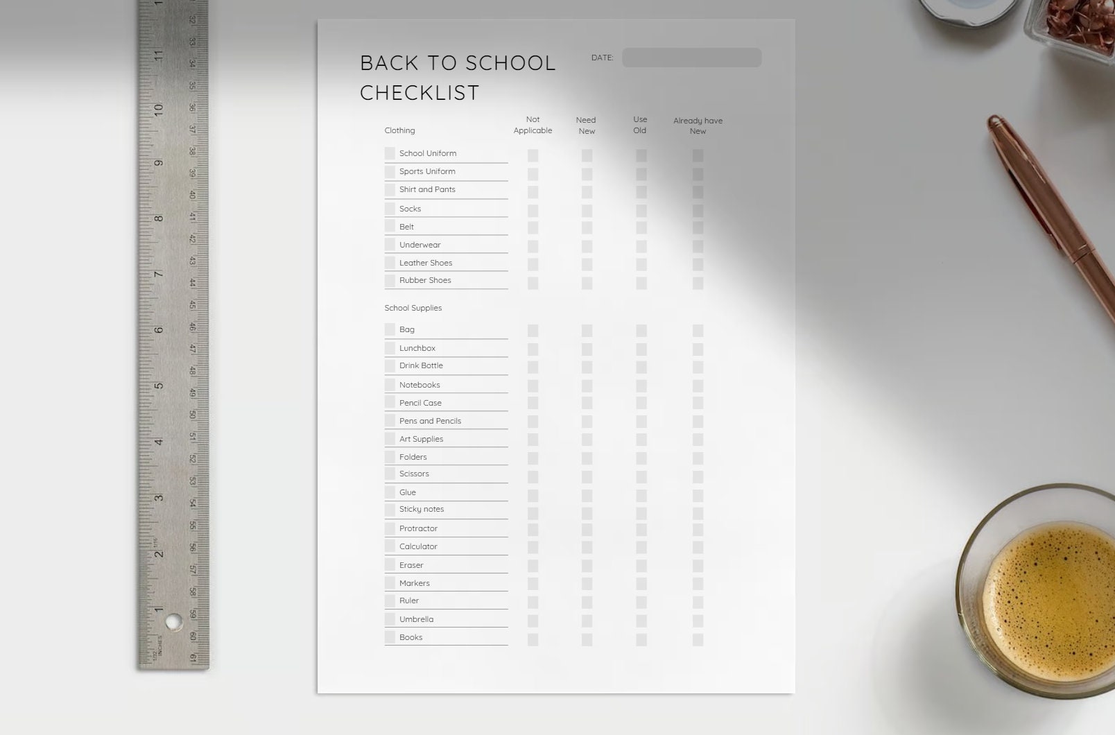 Printable Back to School Checklist Template With 6 Different Colors - Etsy