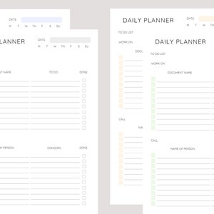 3 Versions of Enhanced Printable Daily Planner Template With 4 ...