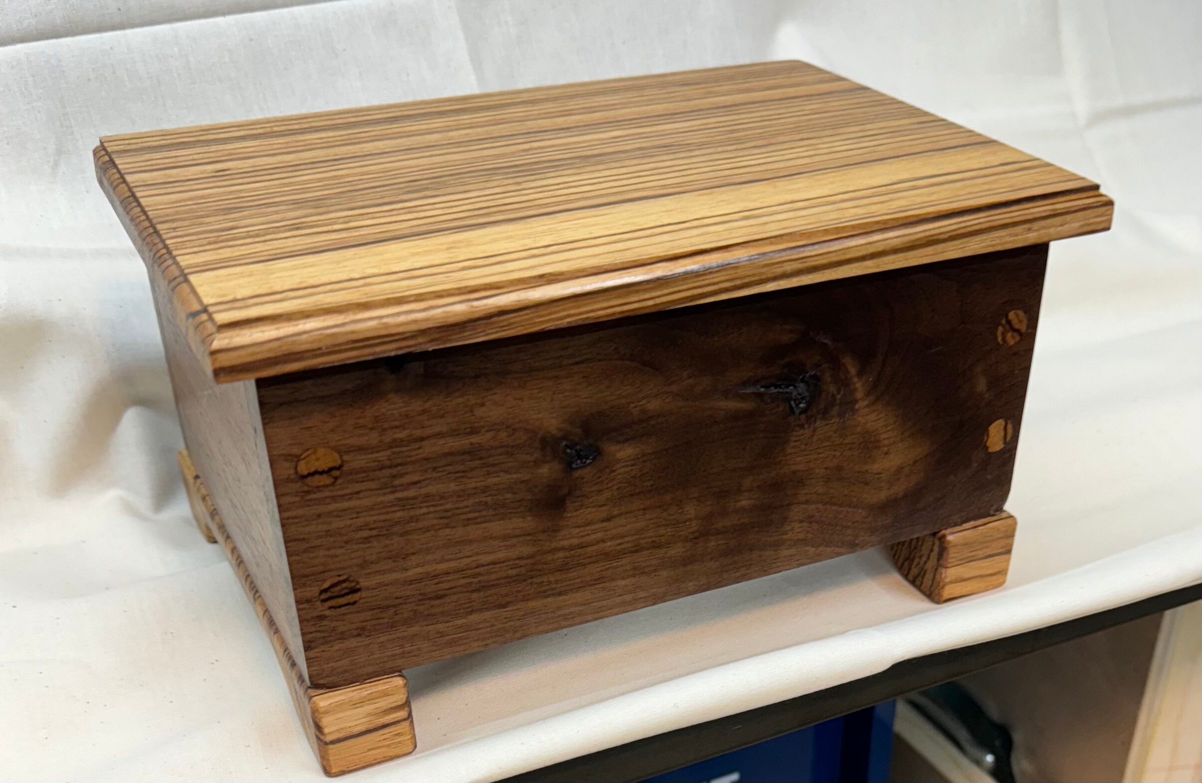Keepsake Box, Zebra Wood, Black Walnut, Brass Hinges - Etsy