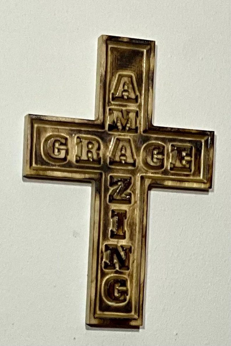 Amazing Grace Cross and Burnt - Etsy