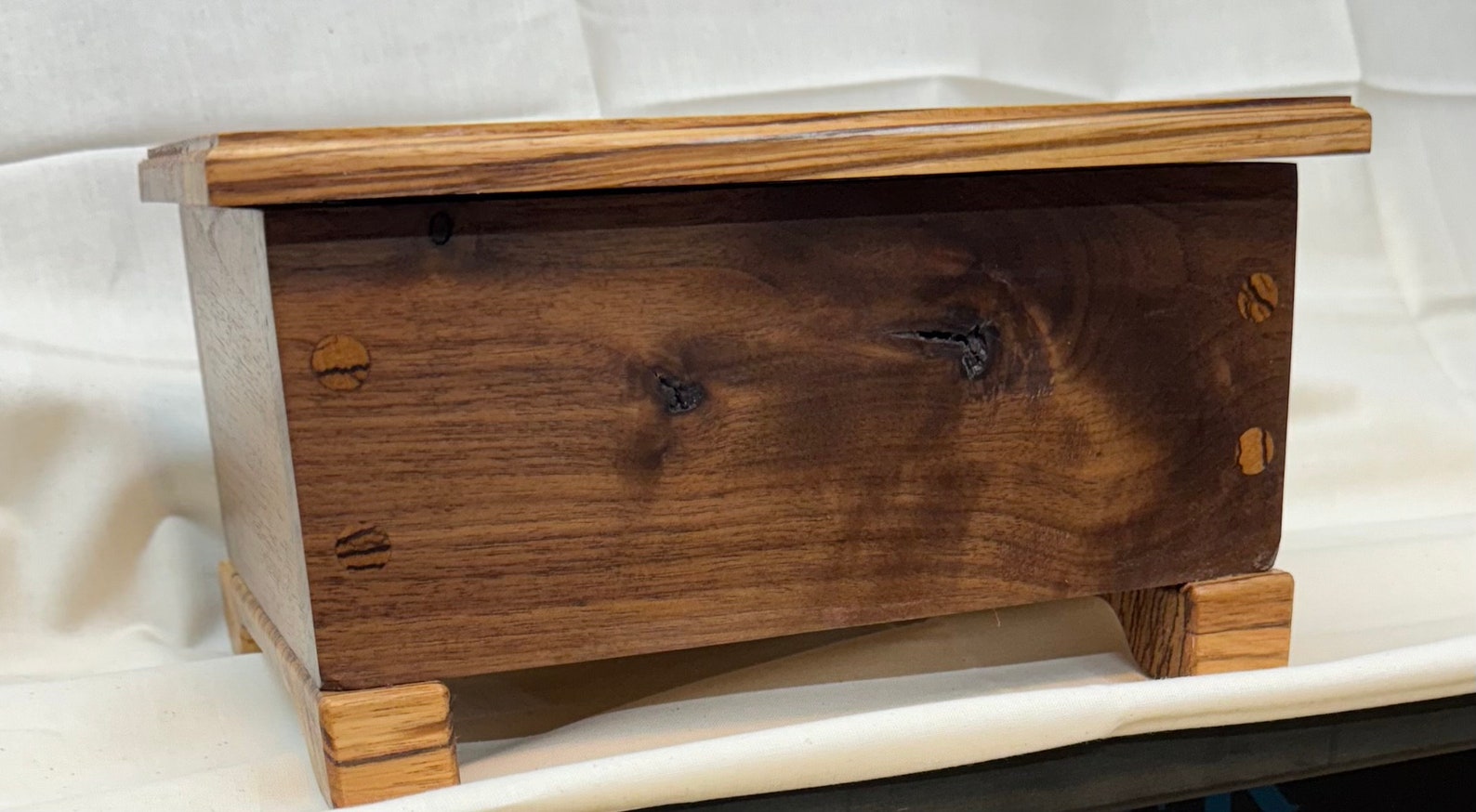 Keepsake Box, Zebra Wood, Black Walnut, Brass Hinges - Etsy