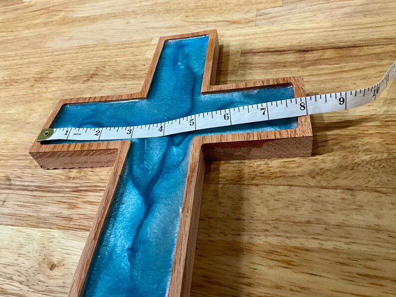 Silver Filled Wooden Cross With an Aggressive Blue - Etsy
