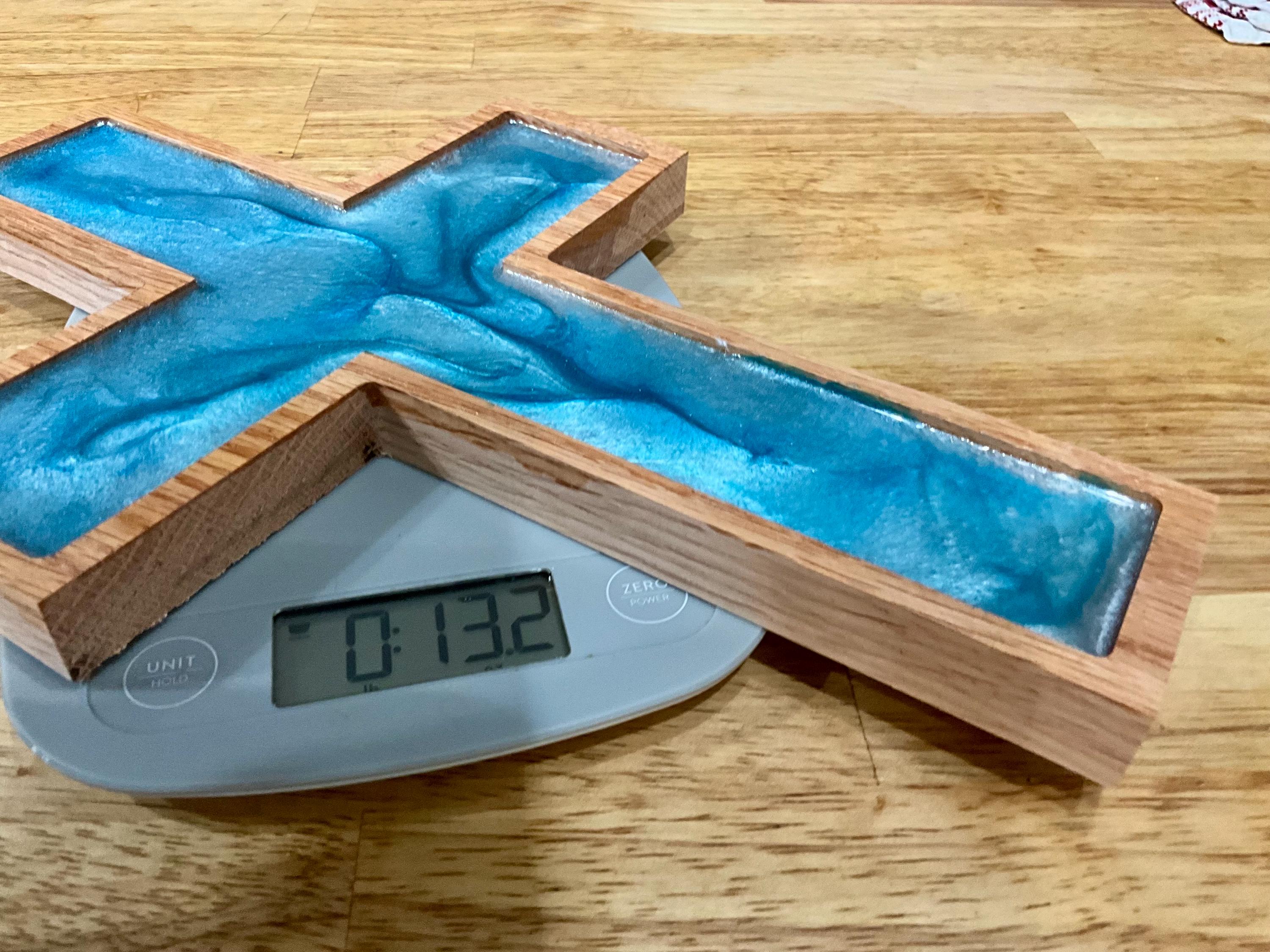 Silver Filled Wooden Cross With an Aggressive Blue - Etsy