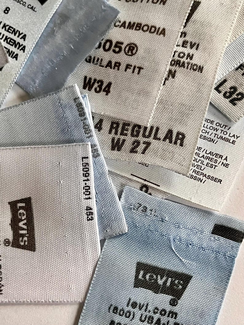 25 Count LEVI Clothing Tags Reclaimed Salvaged Size Tags - Etsy