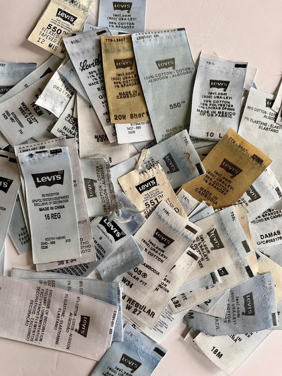 25 Count LEVI Clothing Tags Reclaimed Salvaged Size Tags - Etsy
