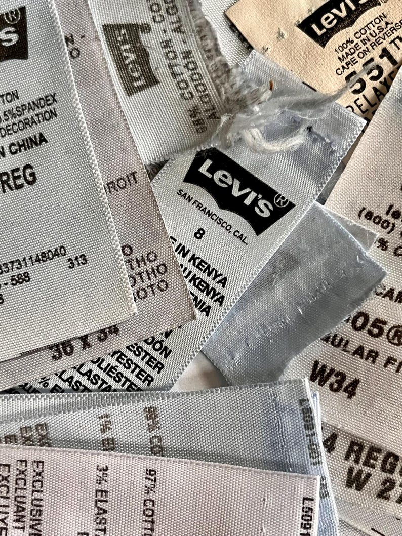 25 Count LEVI Clothing Tags Reclaimed Salvaged Size Tags - Etsy