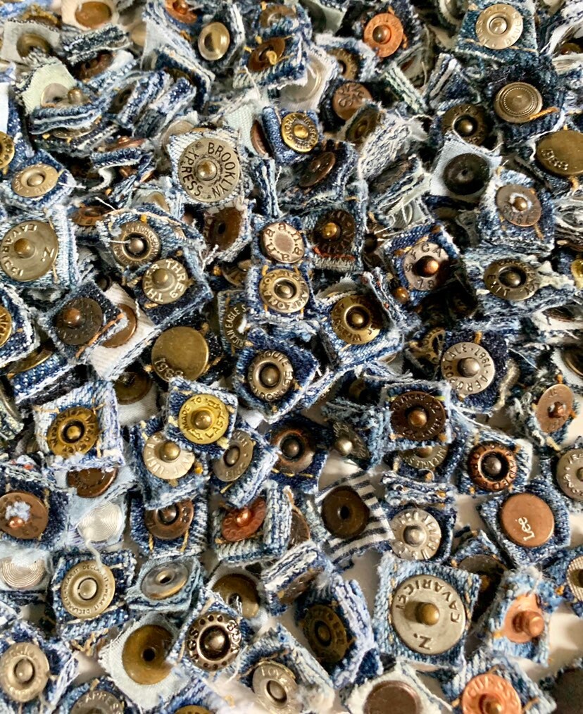 50 CT Salvaged Denim Blue Jean Rivets Crafting - Etsy
