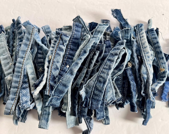 Seams Salvaged Denim Blue Jean Seams - Etsy