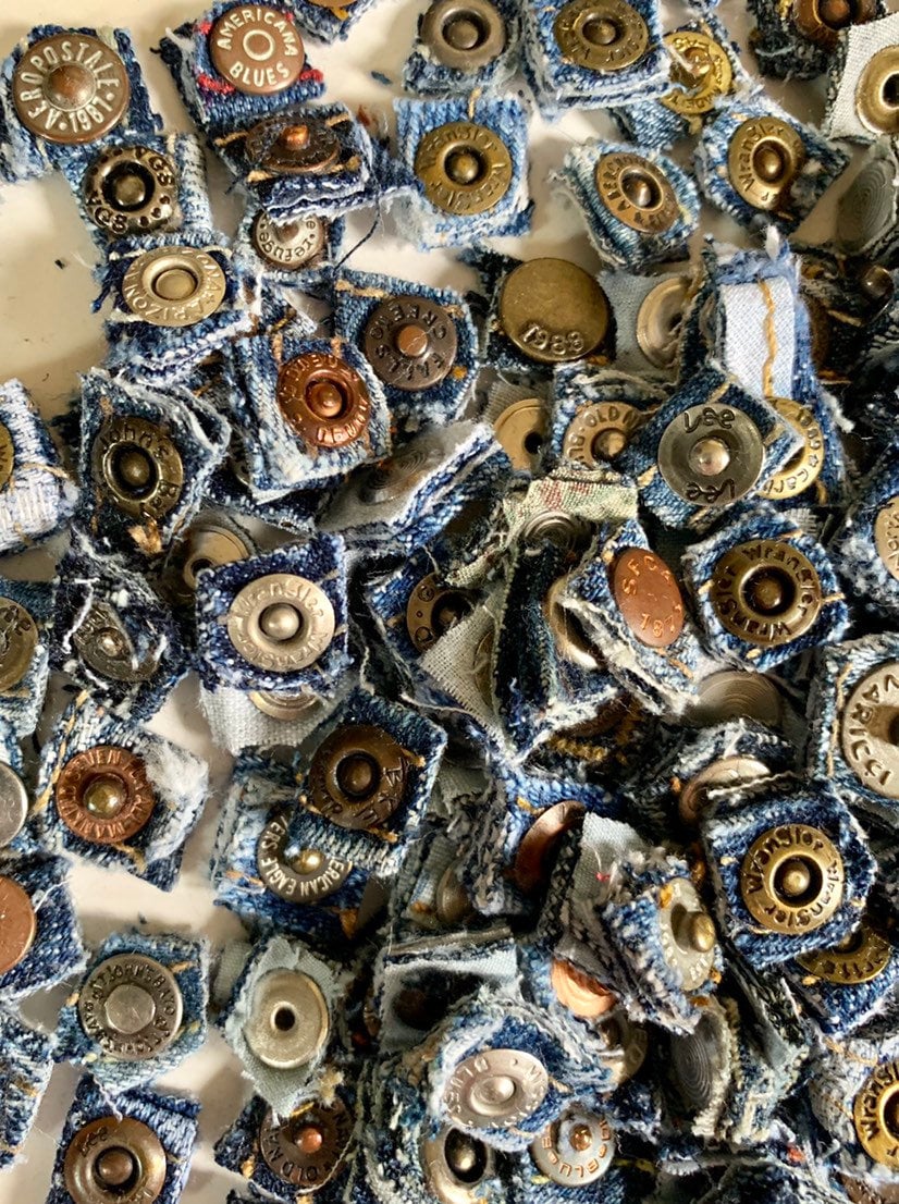 50 CT Salvaged Denim Blue Jean Rivets Crafting - Etsy