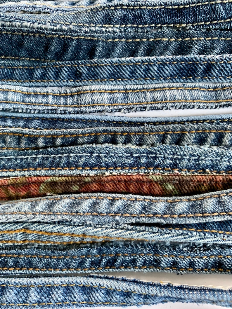 Salvaged Denim Blue Jean Seams for Repurposing Lot of 30 - Etsy