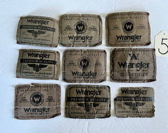 Salvaged Blue Jean Denim Back Leather Tags - Etsy