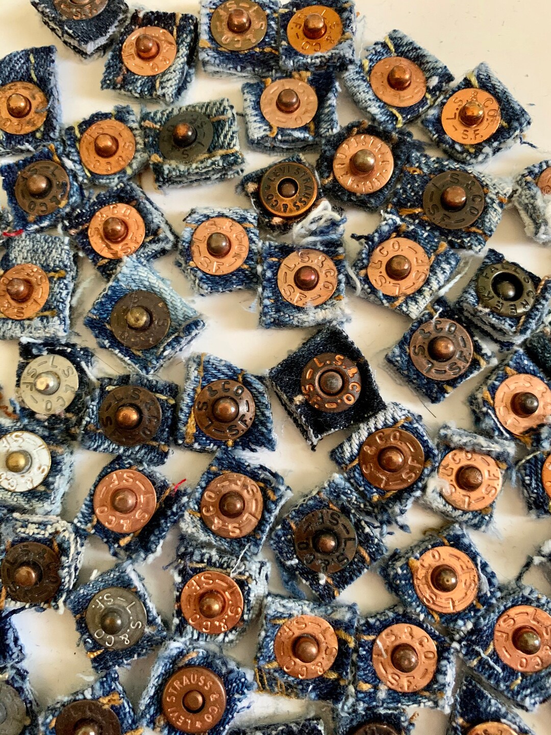 50 CT LEVI Rivets Salvaged Denim Blue Jean Rivets - Etsy