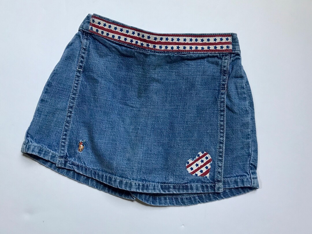 Altered Couture Polo Toddler Denim Skort Americana Clothing - Etsy