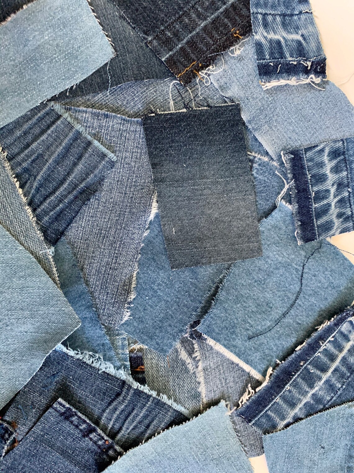 100 CT Salvaged Denim Clothing Fabric Scraps - Etsy