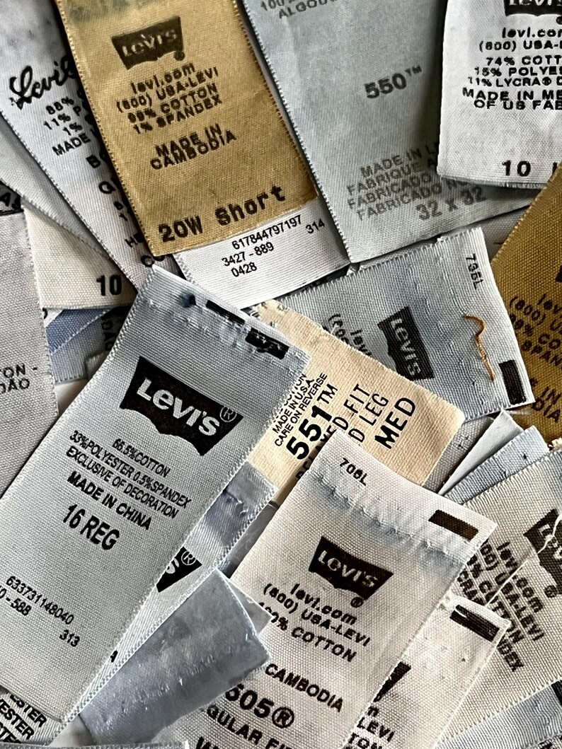 25 Count LEVI Clothing Tags Reclaimed Salvaged Size Tags - Etsy