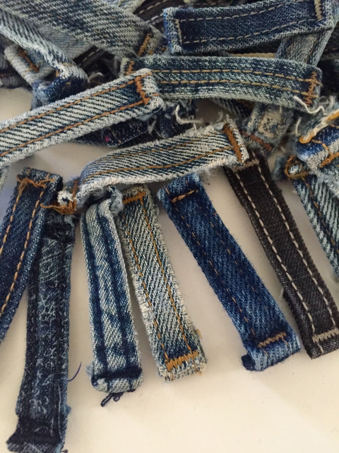 Reclaimed Blue Jean Belt Loops to Repurpose - Etsy