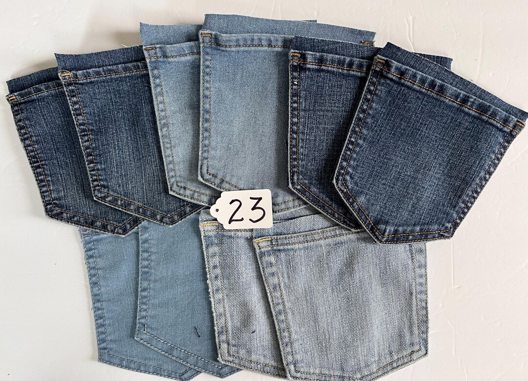 Pockets Salvaged Denim Blue Jean Back Pockets - Etsy