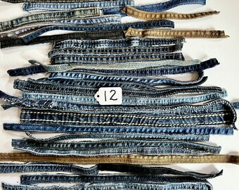 Salvaged Denim Blue Jean Seams for Repurposing Lot of 30 - Etsy