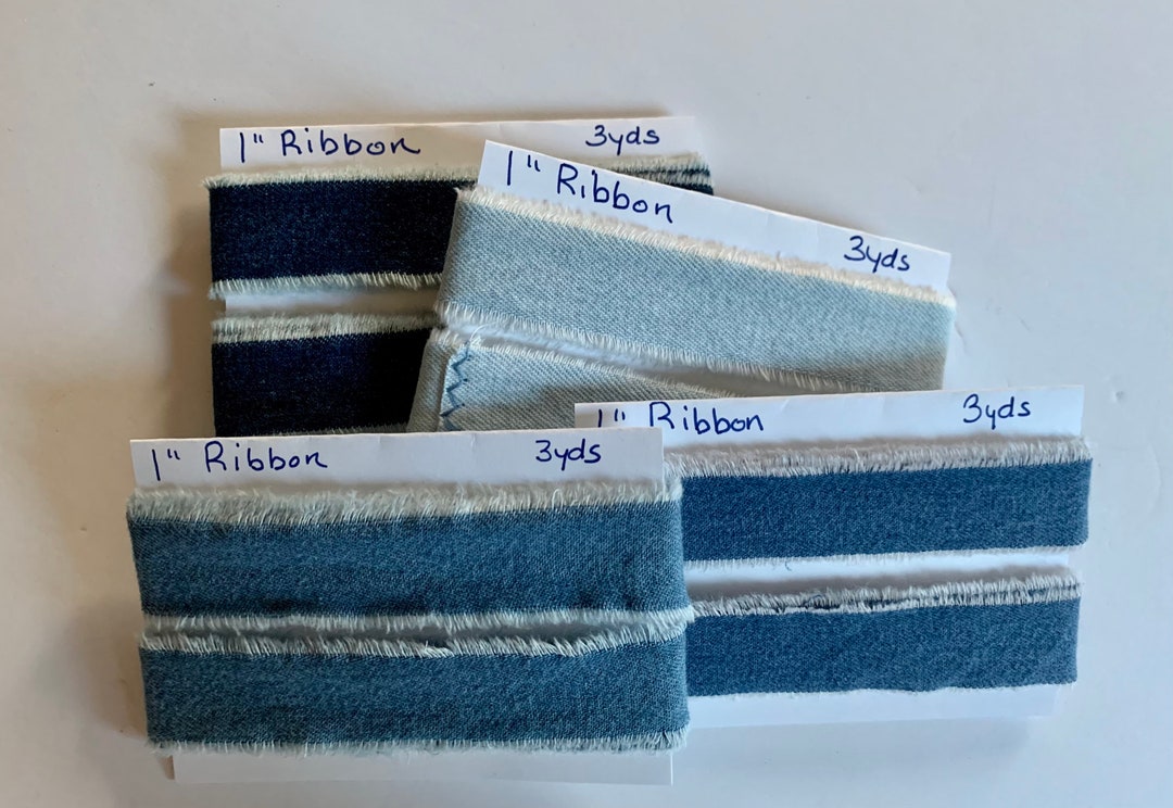 Ribbon Handmade Hand Torn Frayed Edge Denim Ribbon - Etsy