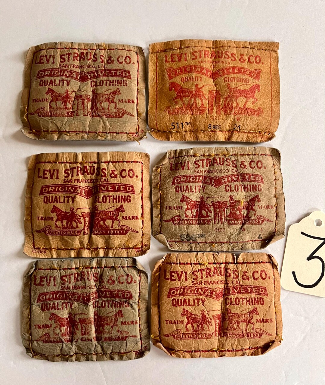 6 LEVI Tags Salvaged Denim Blue Jean LEVI Back Tags - Etsy