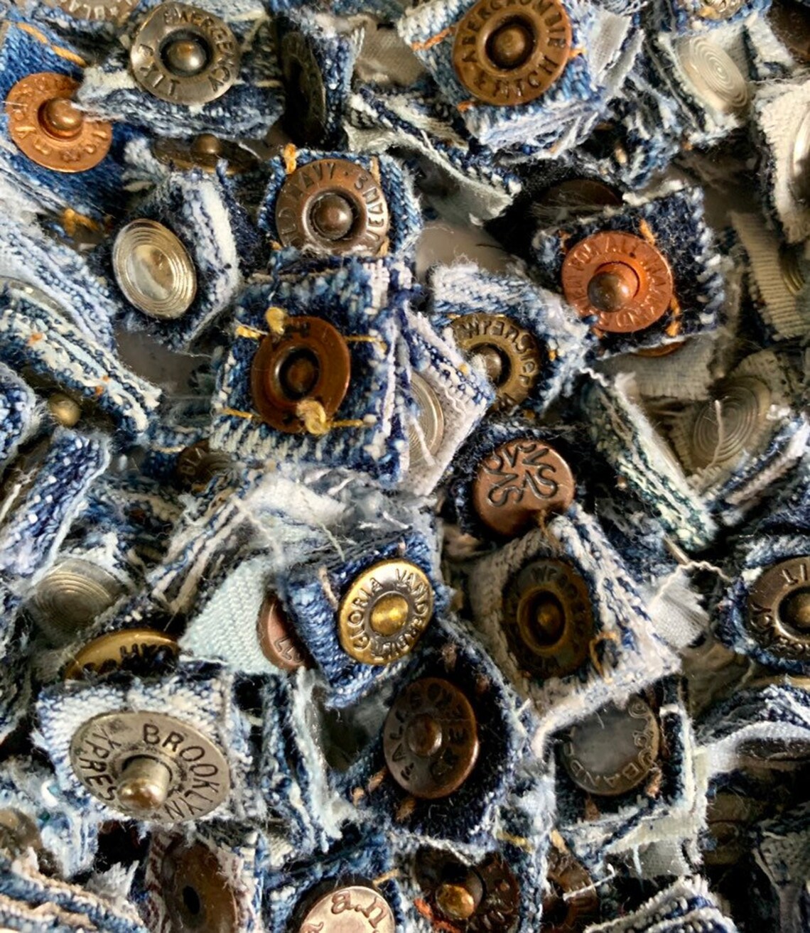 50 CT Salvaged Denim Blue Jean Rivets Crafting - Etsy