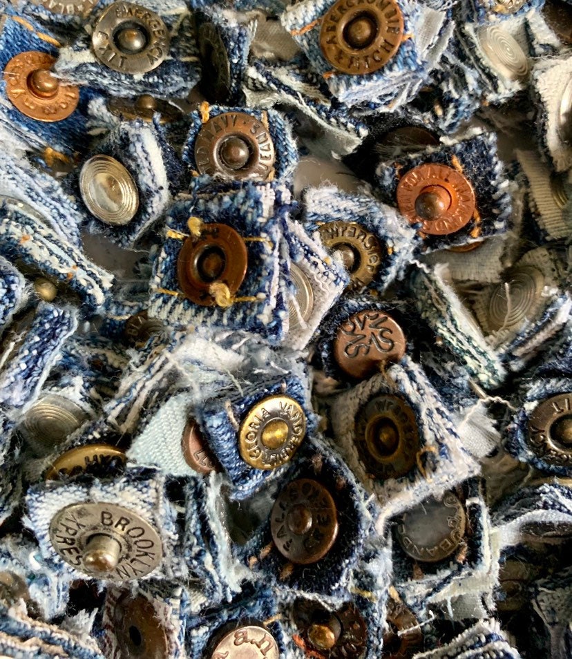 50 CT Salvaged Denim Blue Jean Rivets Crafting - Etsy