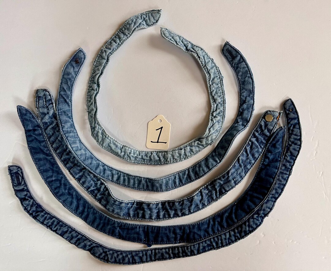 5 Count Collars Salvaged Denim Clothing Shirt Collars - Etsy
