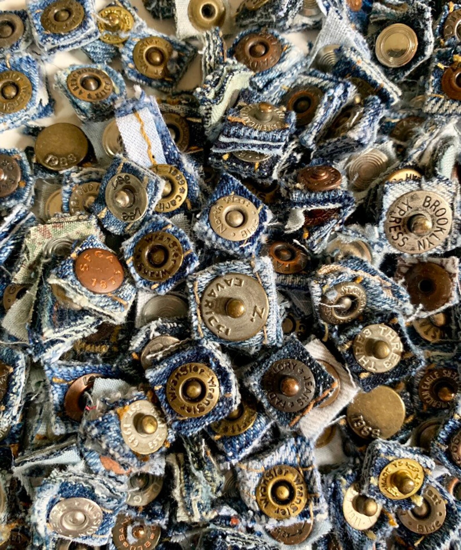 50 CT Salvaged Denim Blue Jean Rivets Crafting - Etsy