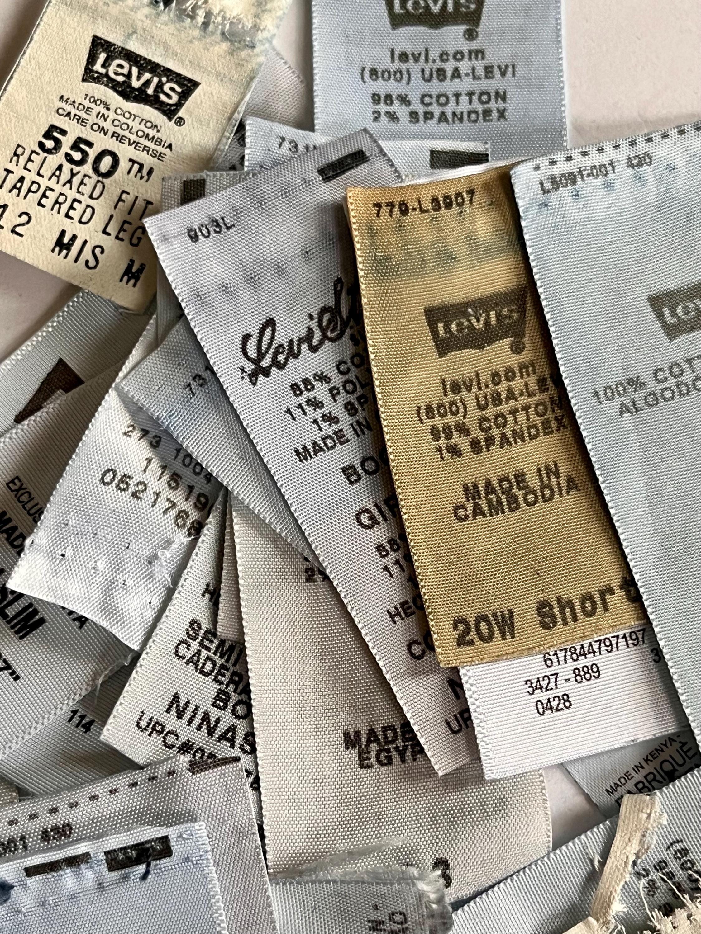 25 Count LEVI Clothing Tags Reclaimed Salvaged Size Tags - Etsy