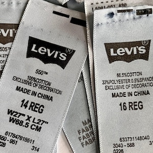 25 Count LEVI Clothing Tags Reclaimed Salvaged Size Tags - Etsy
