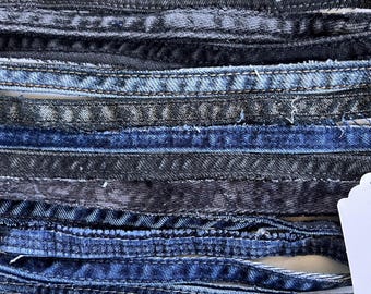 Seams Salvaged Denim Blue Jean Seams - Etsy