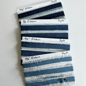 Ribbon Handmade Hand Torn Frayed Edge Denim Ribbon - Etsy