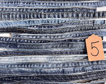Seams Salvaged Denim Blue Jean Seams - Etsy