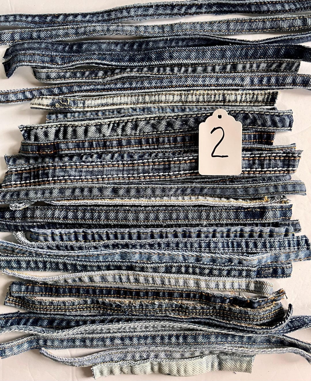 30 CT Salvaged Denim Blue Jean Seams for Repurposing - Etsy