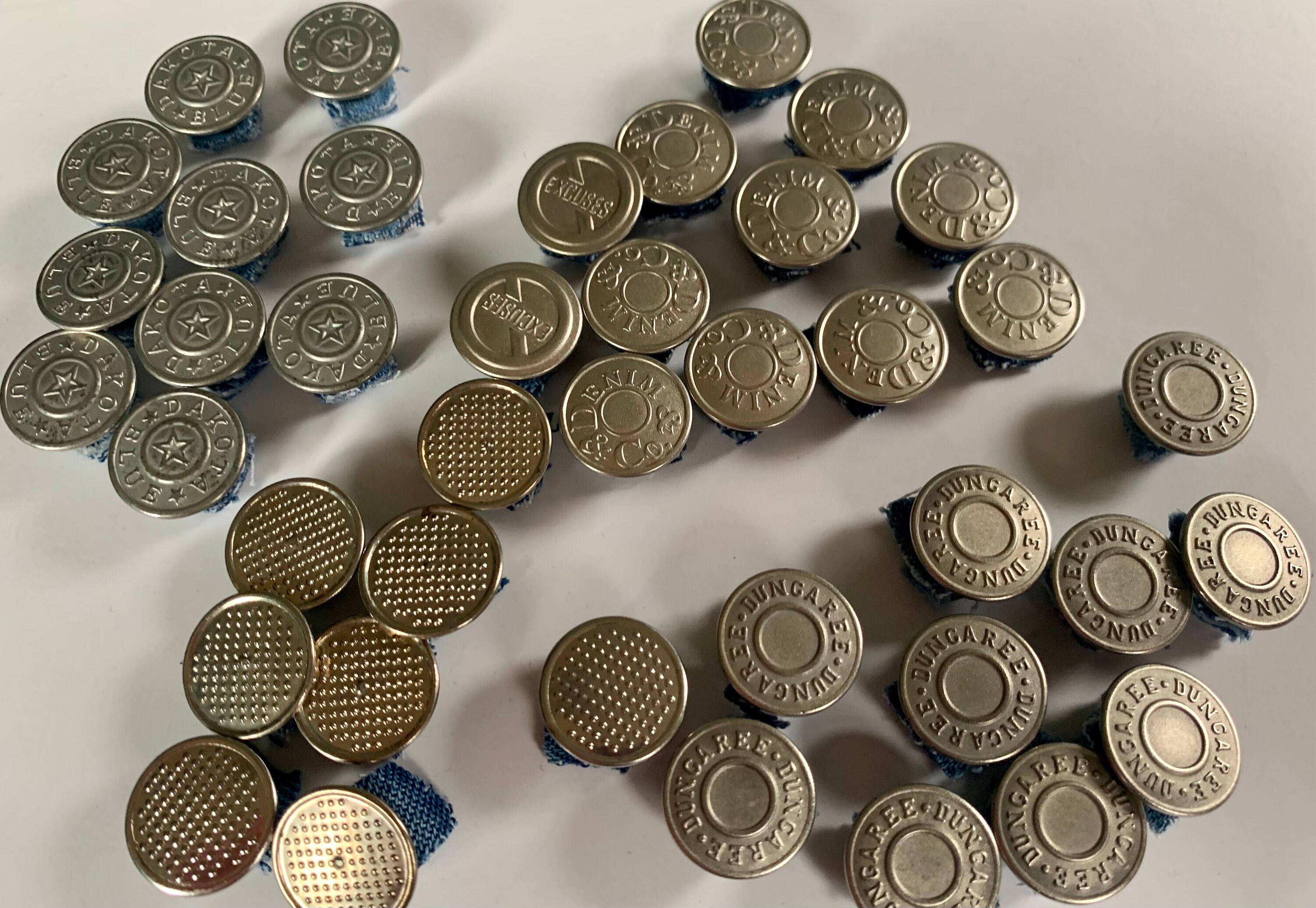 Metal Buttons Reclaimed Denim Blue Jean Metal Buttons | Etsy
