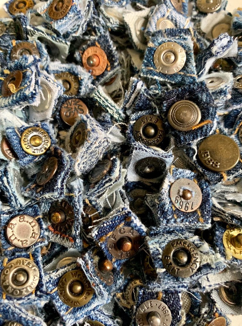 50 CT Salvaged Denim Blue Jean Rivets Crafting - Etsy