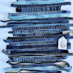30 CT Salvaged Denim Blue Jean Seams for Repurposing - Etsy