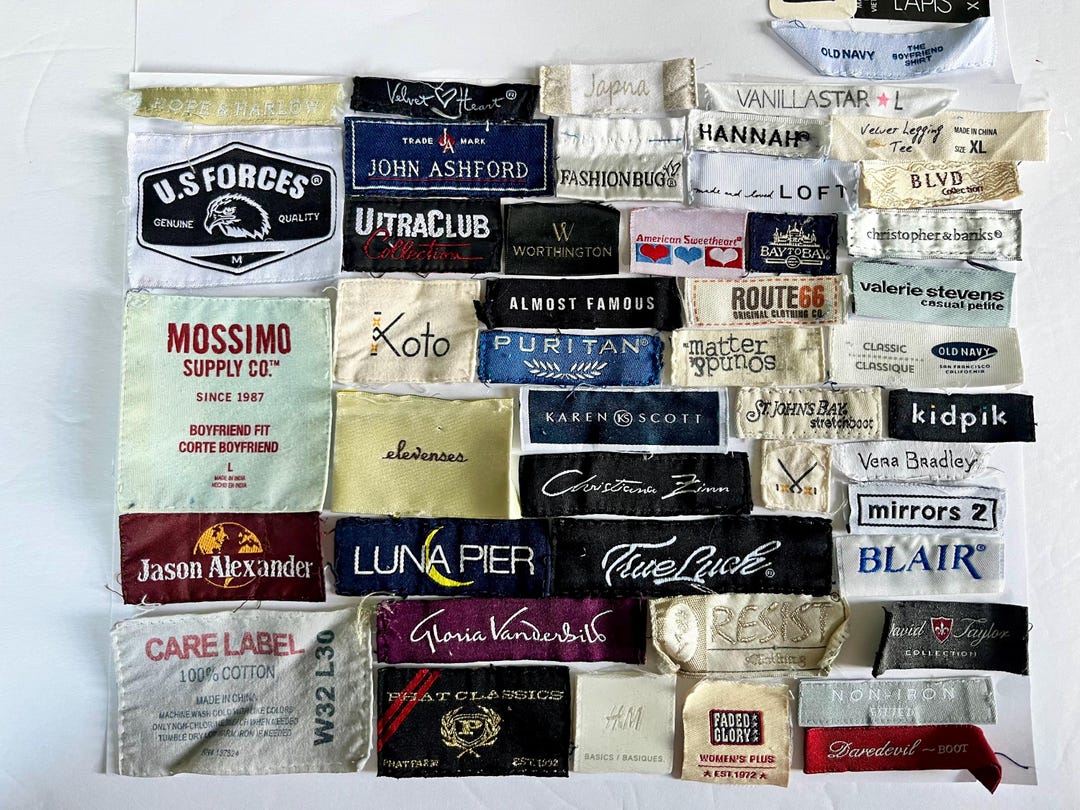 Salvaged Tags Thrifted Clothing Fabric Tags - Etsy