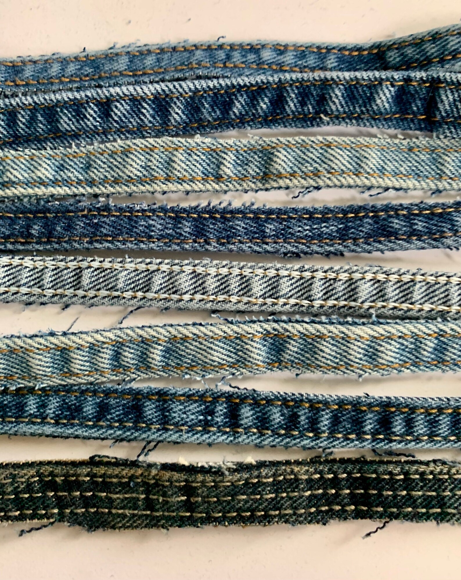 Seams Salvaged Denim Blue Jean Seams | Etsy