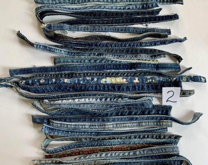 Salvaged Denim Blue Jean Seams for Repurposing Lot of 30 - Etsy
