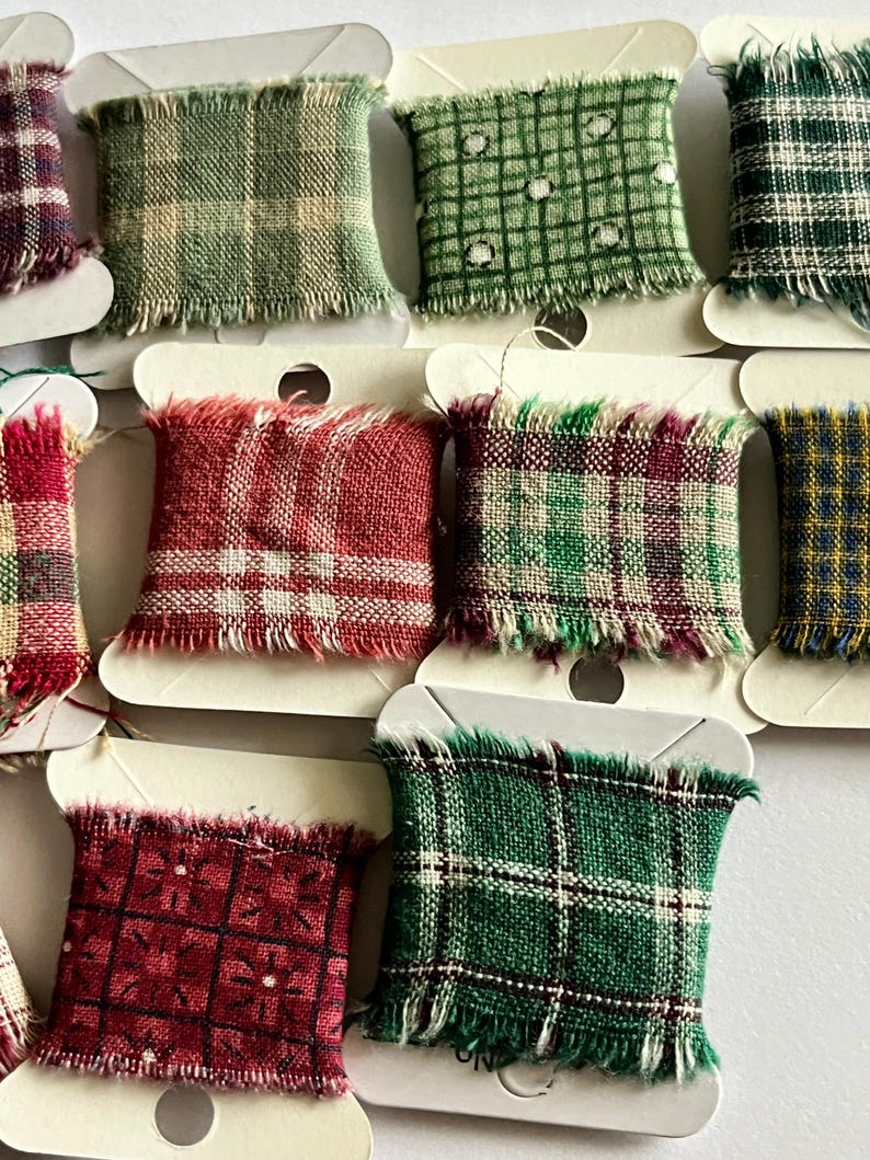10 Count Vintage Homespun Fabric Ribbon Mini Spools - Etsy