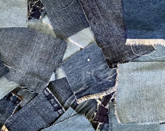 LOT of 100 Salvaged Denim Clothing Fabric Scraps - Etsy