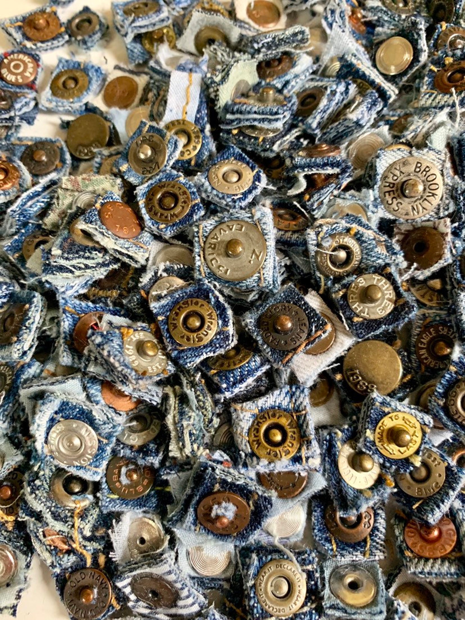 50 CT Salvaged Denim Blue Jean Rivets Crafting - Etsy