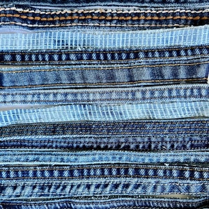 30 CT Salvaged Denim Blue Jean Seams for Repurposing - Etsy