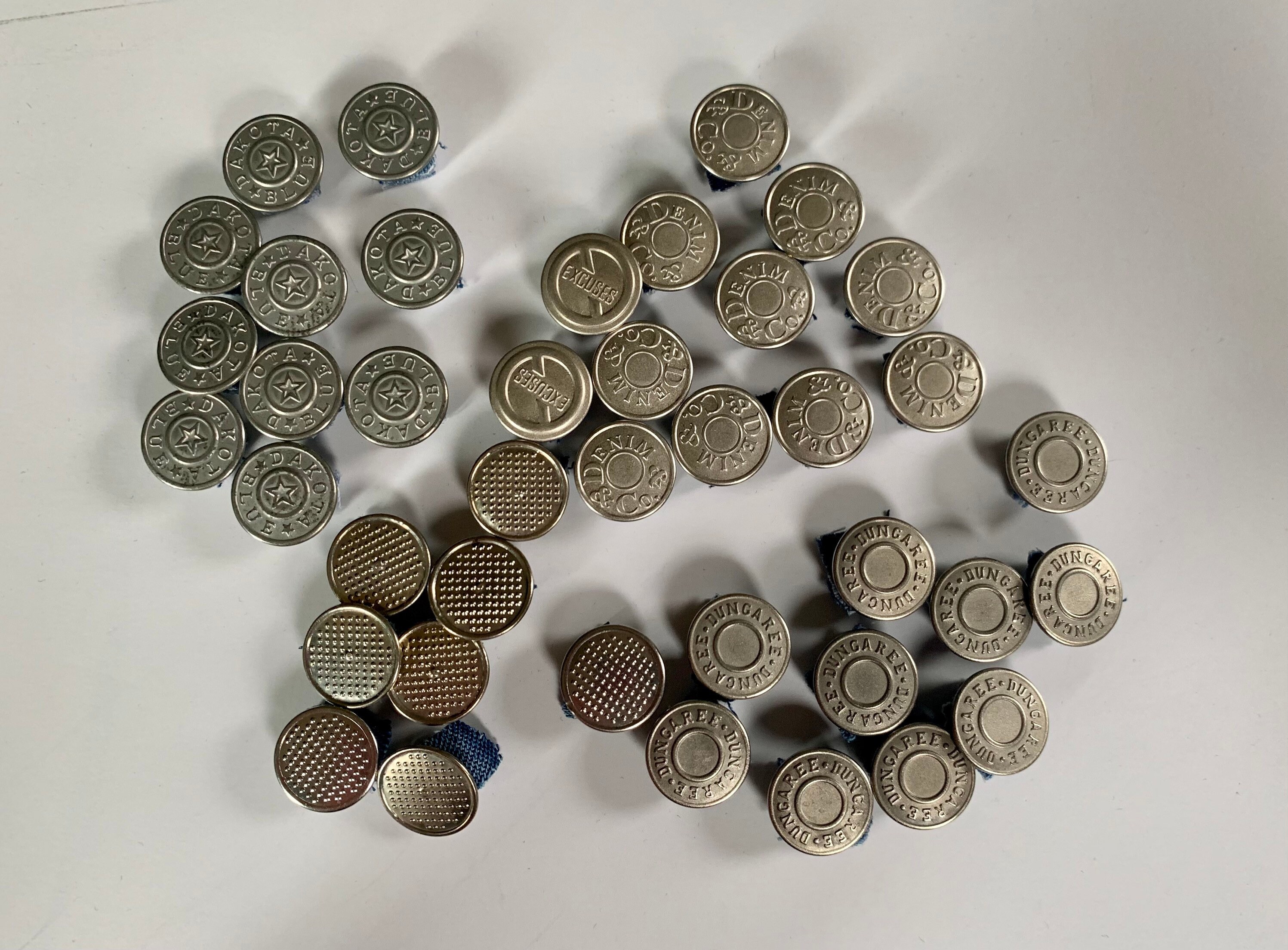 Metal Buttons Reclaimed Denim Blue Jean Metal Buttons | Etsy