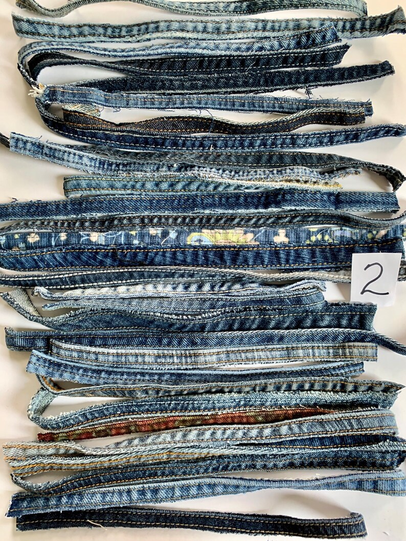 Salvaged Denim Blue Jean Seams for Repurposing Lot of 30 - Etsy