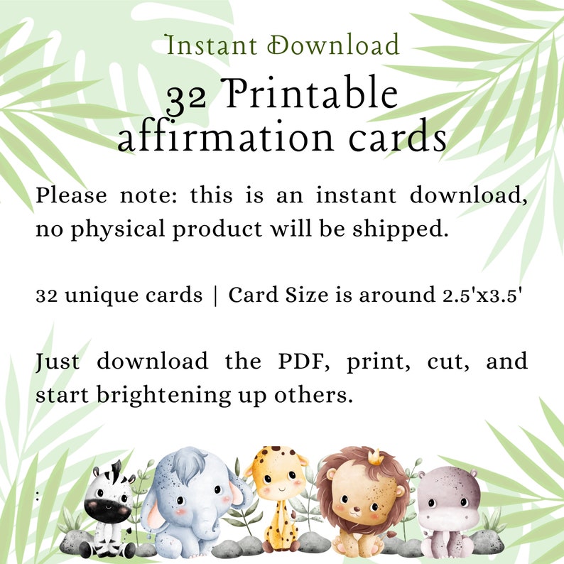 Positive Affirmation Cards for Kids Affirmation Cards for Kids PDF 32 ...